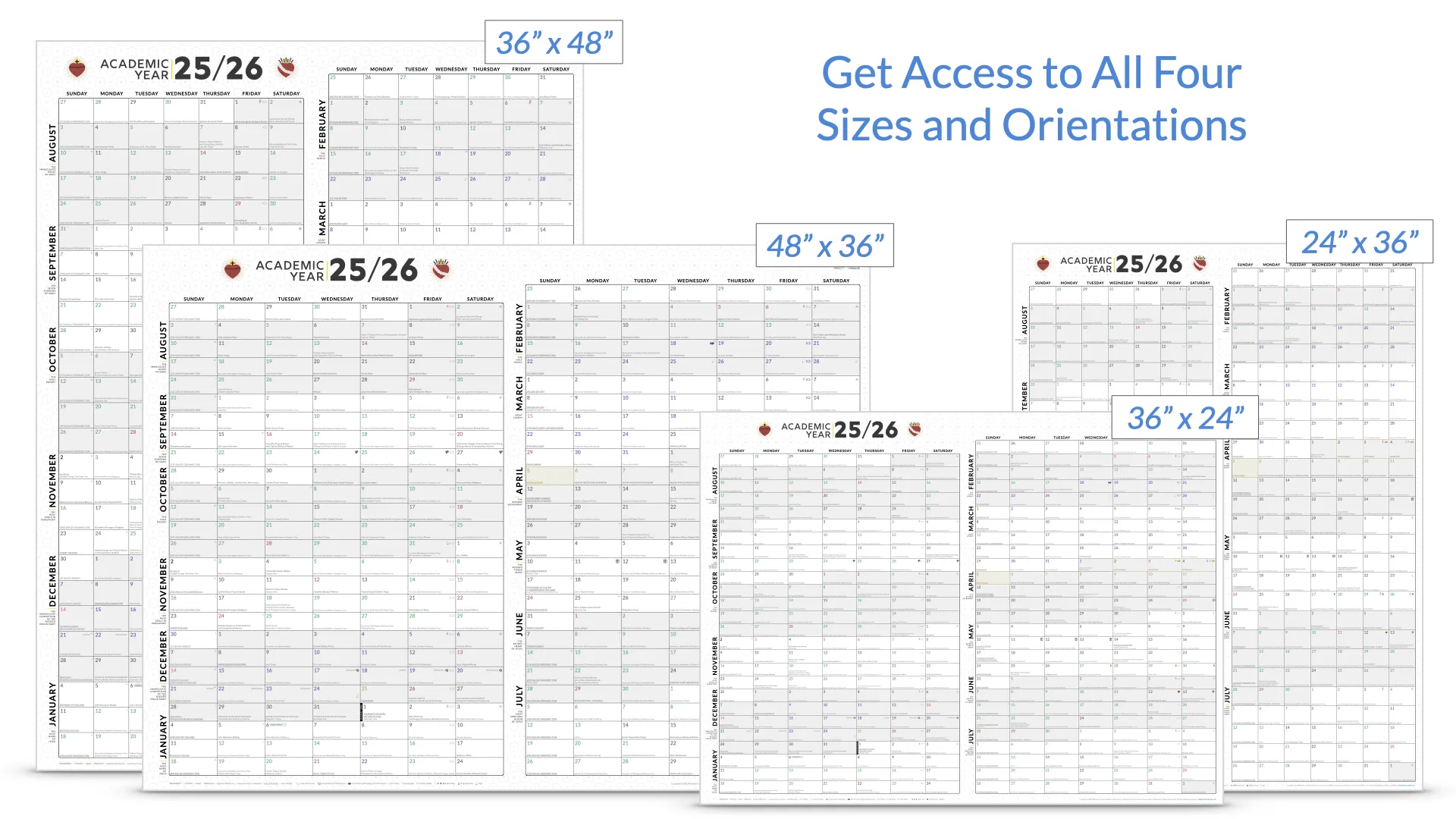 BIG Catholic Calendar - NEW - WalletWin