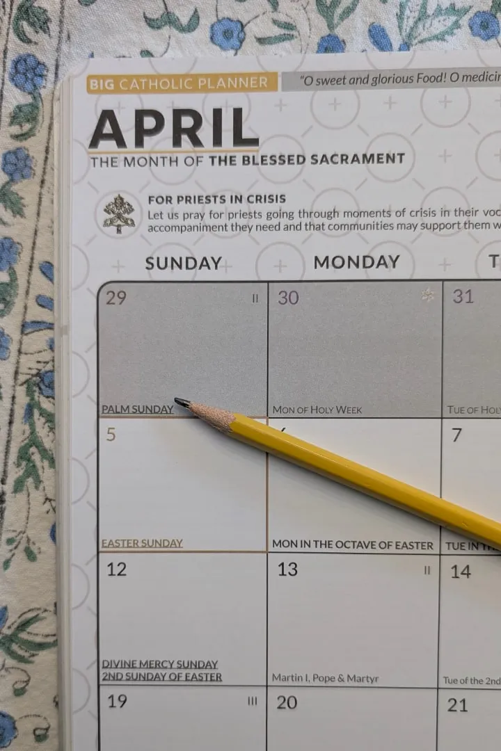 BIG Catholic Calendar - NEW - WalletWin